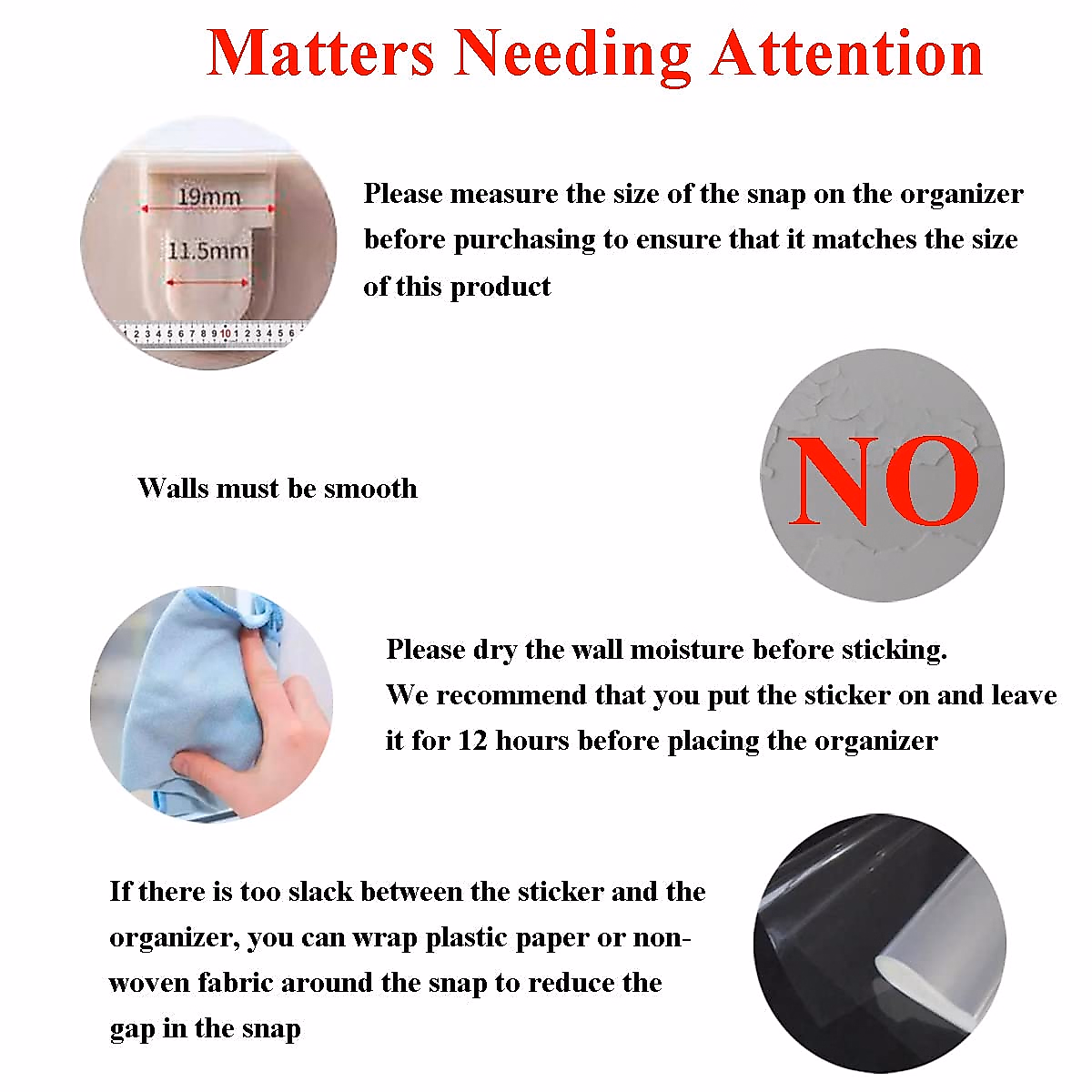 CARURLIFF 12 PCS Wall Mounted Replacement Sticky pads for Kitchen Bathroom Shower Caddy Organizer Rack Holder Nail Free Adhesive Hooks (Square)