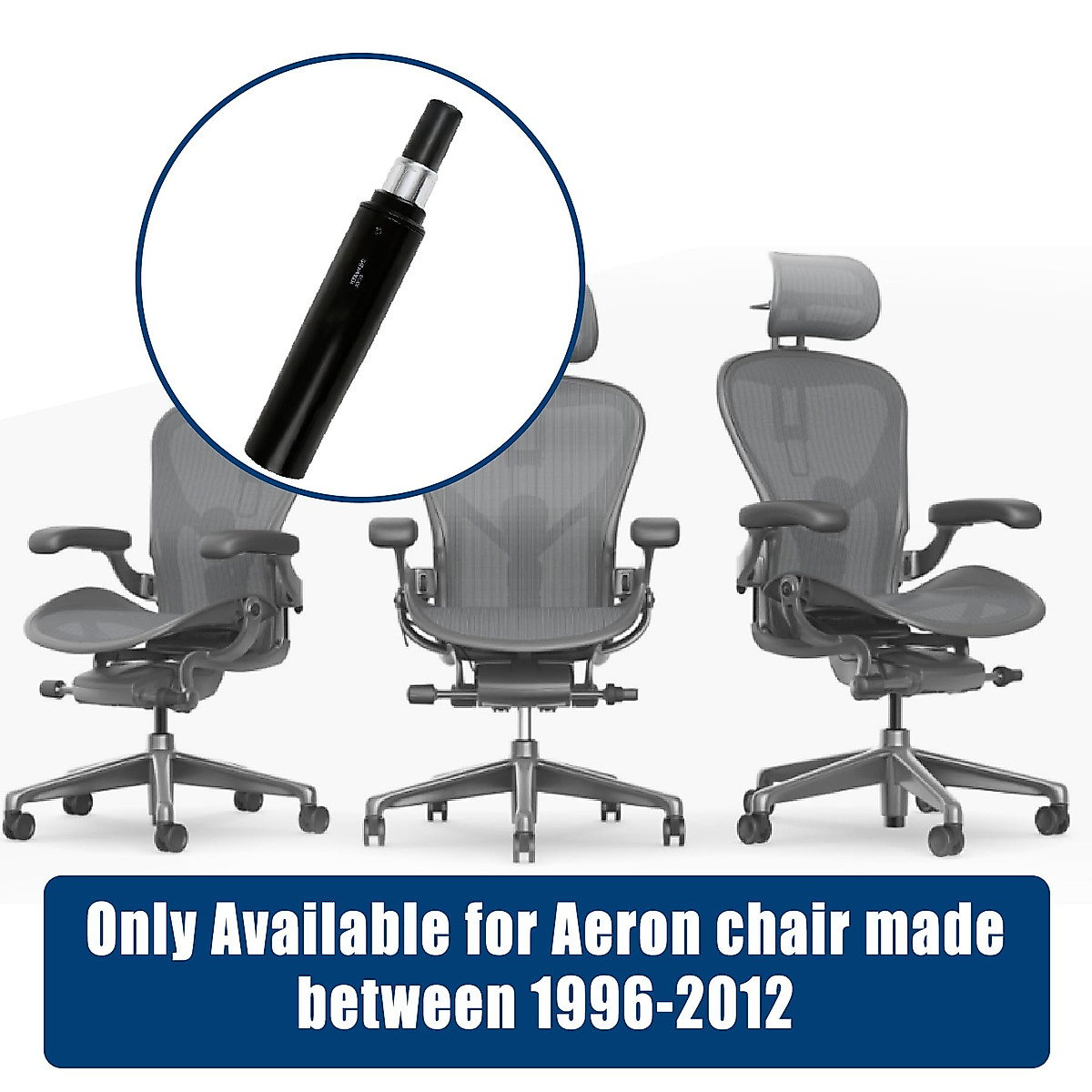 6" Pneumatic Gas Cylinder for Herman Miller Classic Aeron Chair,Office Chair Hydraulic Cylinder Replacement,Stroke Gas Lift Cylinder#1B08VM,Heavy Duty 450lbs New Pneumatic Cylinder, Gas Cylinder,