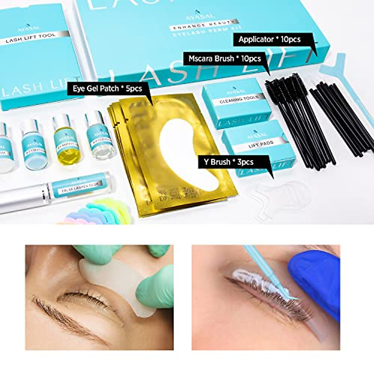 AYASAL Lash Lift Kit Eyelash Perm Kit, With Detailed Instruction Eyelash Lift Kit, Easy for Beginner and Professional Lash Perm Kit, Achieve Salon-Quality Lashes Lift with Safe and Effective Result