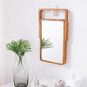 ZOROSY Wood Table Vanity Makeup Mirrors - Rectangle Wall-Mounted Mirrors Desk Mirrors for Living Room Bedroom Birthday Gifts