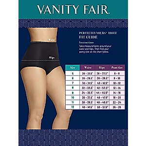 Vanity Fair Women's Perfectly Yours High Waisted Brief Panties, Nylon-Orchid Dream/Cashmere/White, 6