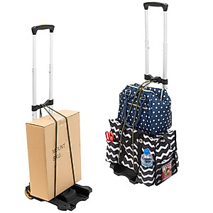Mount-It! Luggage Cart with Wheels Foldable | Strong, Compact Luggage Cart Holds 77 Pounds - Carry Boxes, Backpacks and Luggage Smoothly with our Folding Luggage Cart