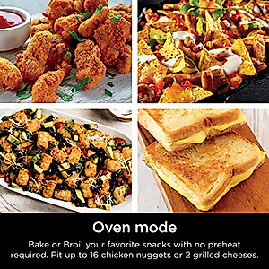 Ninja ST100 Foodi 2-in-1 Flip Toaster, 2-Slice Capacity, Compact Toaster Oven, Snack Maker, 1500 Watts, Stainless Steel