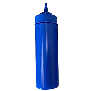 bark and lindy BPA Free Food Prep 12 oz Plastic Condiment Squeeze Bottle for Hot Sauces Condiments Dressings (blue)