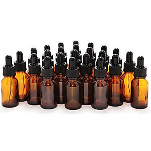 Vivaplex 24, Amber, 15 ml (1/2 oz) Glass Bottles, with Glass Eye Droppers