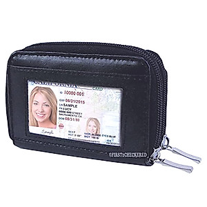 Leather Accordion Security Wallet, Black