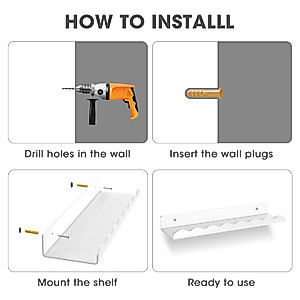 NiHome Wall Mount Acrylic Cloud Wave Floating Shelves 4-Pack, Stylish, Durable & Easy to Install Nursery Bookshelves for Kids, Multi-Purpose Storage & Display Organizer for Kids Room (White)