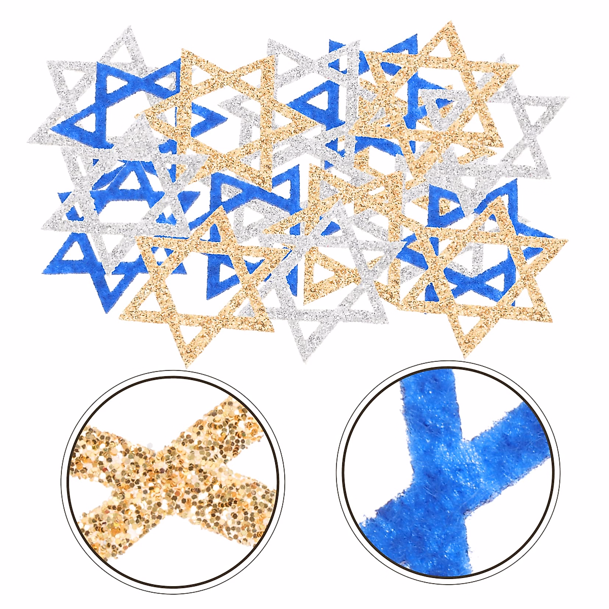 MERRYHAPY 50Pcs Jewish Star Confetti Hanukkah Decorations Non-woven Table Scatter for Hanukkah Party