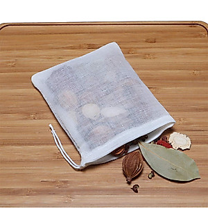 20 Pack Reusable Cotton Soup Bags,Drawstring Cheesecloth Bags for Coffee Tea Herbs Muslin Brew Bags (3"x4")