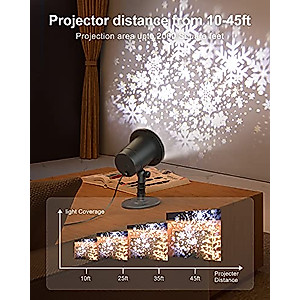 gaiatop Christmas Projector Lights Outdoor, Highlight Led Snowflake Lights Projector, Waterproof Landscape Christmas Decorations Lighting for Xmas Home Party Wedding Garden Patio