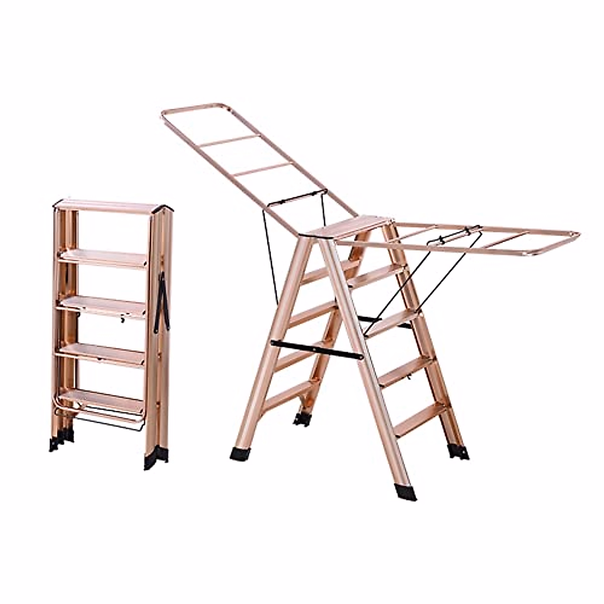 GRRICEPL Aluminum Alloy Clothes Drying Hanger Collapsible Clothes Drying Rack, Indoor Balcony Home Baby Clothes Drying Quilt Hanger for Easy Storage, No Assembly Needed (Color : B-50X15X80CM)