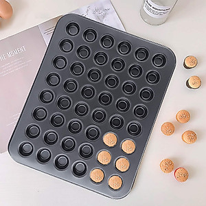 OUKENS Baking Tray, 48‑Cup Mini Round Cupcake Pan Tray, Non-Stick Mini Muffin and Cupcake Pan, Baking Mould Bakeware