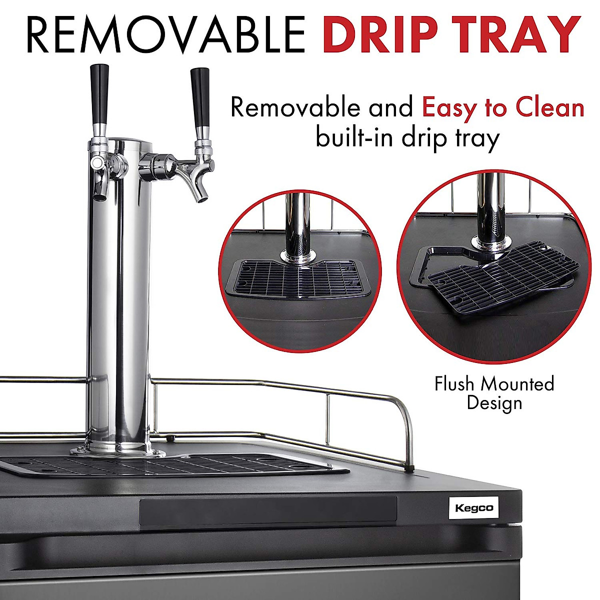 Kegco 3PK209SS-2 Keg Dispenser, 2 Tap, Stainless Steel