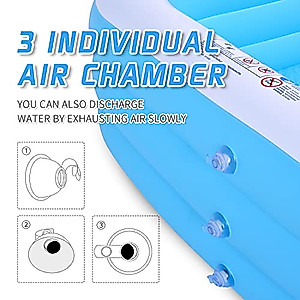 Inflatable Portable Swimming Pool Family Full Size Blow Up Kiddie Pool Play Center 120" X 72" X 22", Suitable for Kids Children and Adults Family Pools for Garden Backyard Summer Pool Party