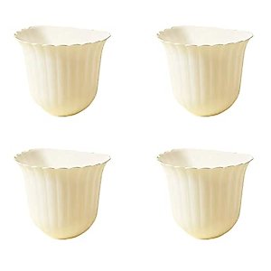 DapKuj Hanging Trash Can, Hanging Trash can for Kitchen Cabinet Door, Mini Plastic Trash can to Collect Food Scraps (4Pcs White)