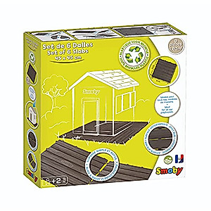 Smoby- Set of 6 Playhouse, Floor Tiles, Brown, Indoor or Outdoor Use, Plastic, Convenient for Use with Most Playhouses, for Ages 2 and up