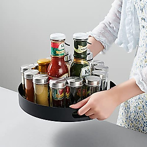 Lazy Susan Organizer, LALASTAR Lazy Susan Turntable for Cabinet, Metal Lazy Susan Kitchen Spice Rack Organizer, Black Lazy Susan for Countertop, Panty, Refrigerator, 11.5"