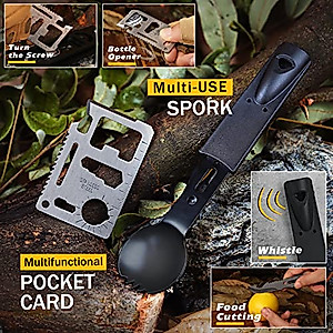 Gifts for Men Dad Husband Him, Survival Kit 14 in 1, Survival Gear and Equipment,Pocket Knife Multitool,Engraved Wood Pocket Knife I Love You, Unique Birthday Gift Idea for Men, Mens Stocking Stuffers