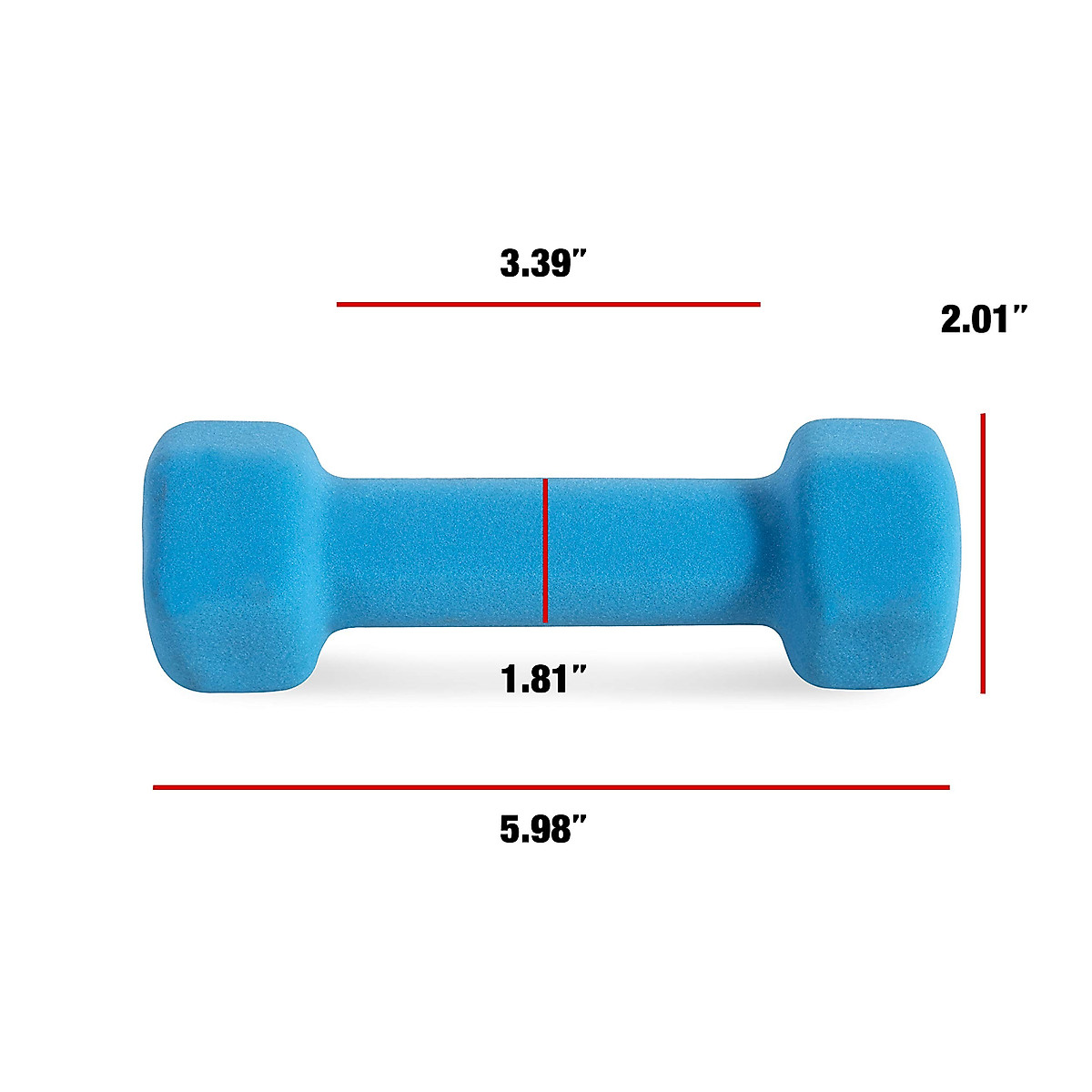 CAP Barbell Color Neoprene Dumbbells Hand Weights Neoprene Coated Exercise & Fitness Dumbbell for Home Gym Equipment Workouts Strength Training Free Weights for Women & Men