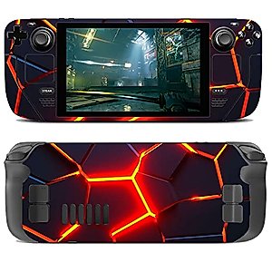 VEUENNS Full Set Games Decal Skin for Steam Deck console handheld gaming pc,Specially designed vinyl applique skin to Full steam deck coverage,provides protection and improves the feel of the trackpad