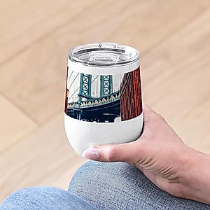 CafePress George Washington Bridge Ne Insulated Wine Tumbler 12 oz
