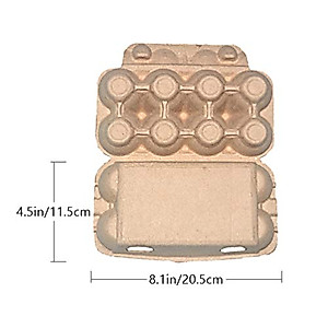 Cabilock 20pcs Egg Cartons Paper Tray Fiber Egg Tray Holder Pulp Egg Containers for Family Farm Market Camping Picnic Travel (Kraft Paper Color)