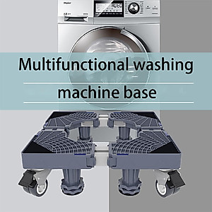 Washing Machine Stand Mini Fridge Stand Height Adjustable Washer and Dryer Pedestal Universal Stand Base with 4 Strong Heavy Duty Feet for Washing Machine Laundry and Refrigerator (Gray)