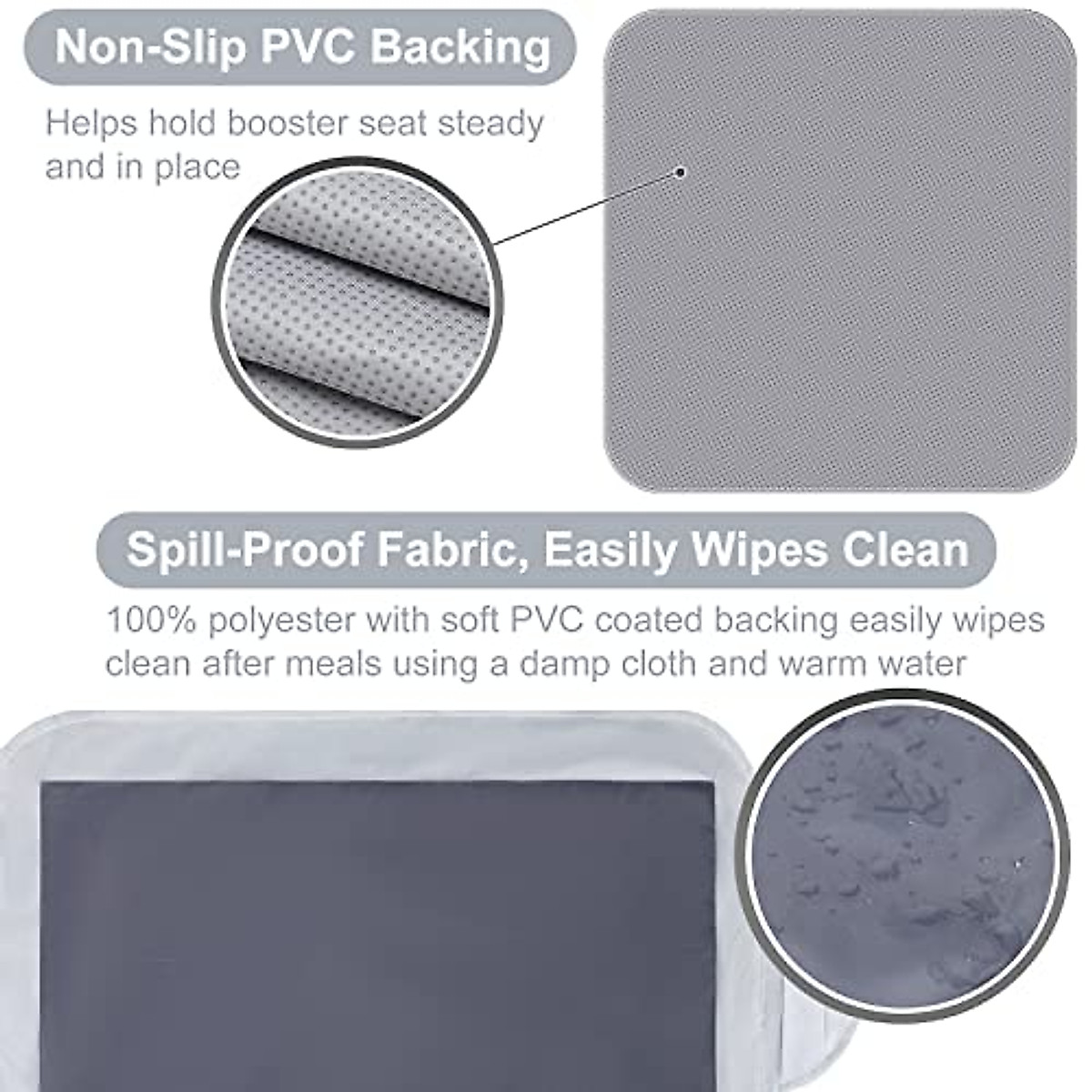 2 Pcs Extra Large High Chair Cover Chair Protector Gray Dining Chair Protector Replacement Booster Seat Cover for Baby Toddlers Infants Booster Highchair Seat Home Kitchen