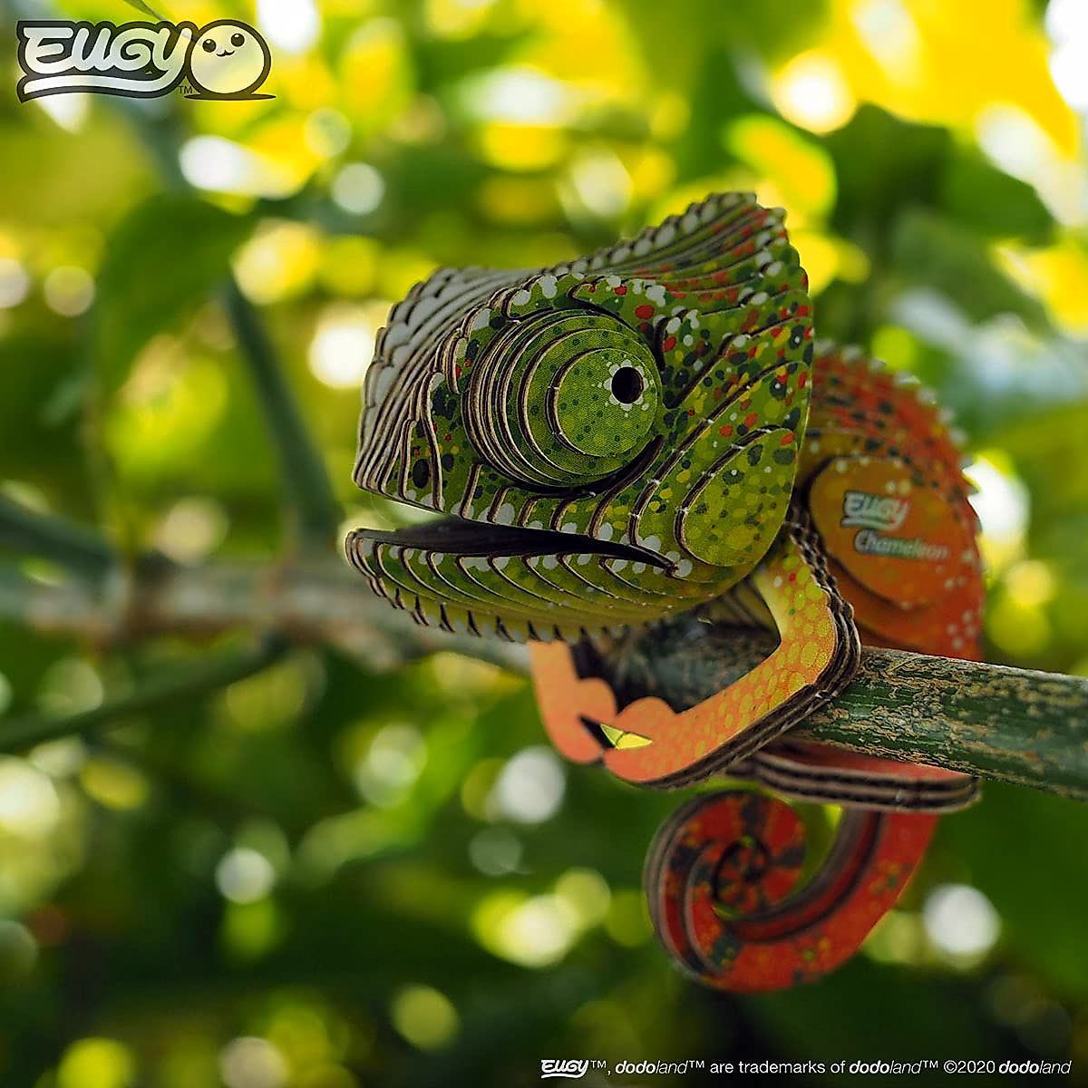 Eugy Chameleon 3D Puzzle, 31 Piece Eco-Friendly Educational Toy Puzzles for Boys, Girls & Kids Ages 6+