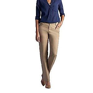 Lee Women's Relaxed Fit All Day Straight Leg Pant Flax 14