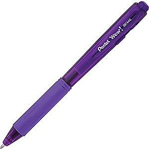 Pentel Bk440bp8m Wow! Retractable Ballpoint Pen, 1Mm, Assorted Barrel, Assorted Ink, 8/Pack