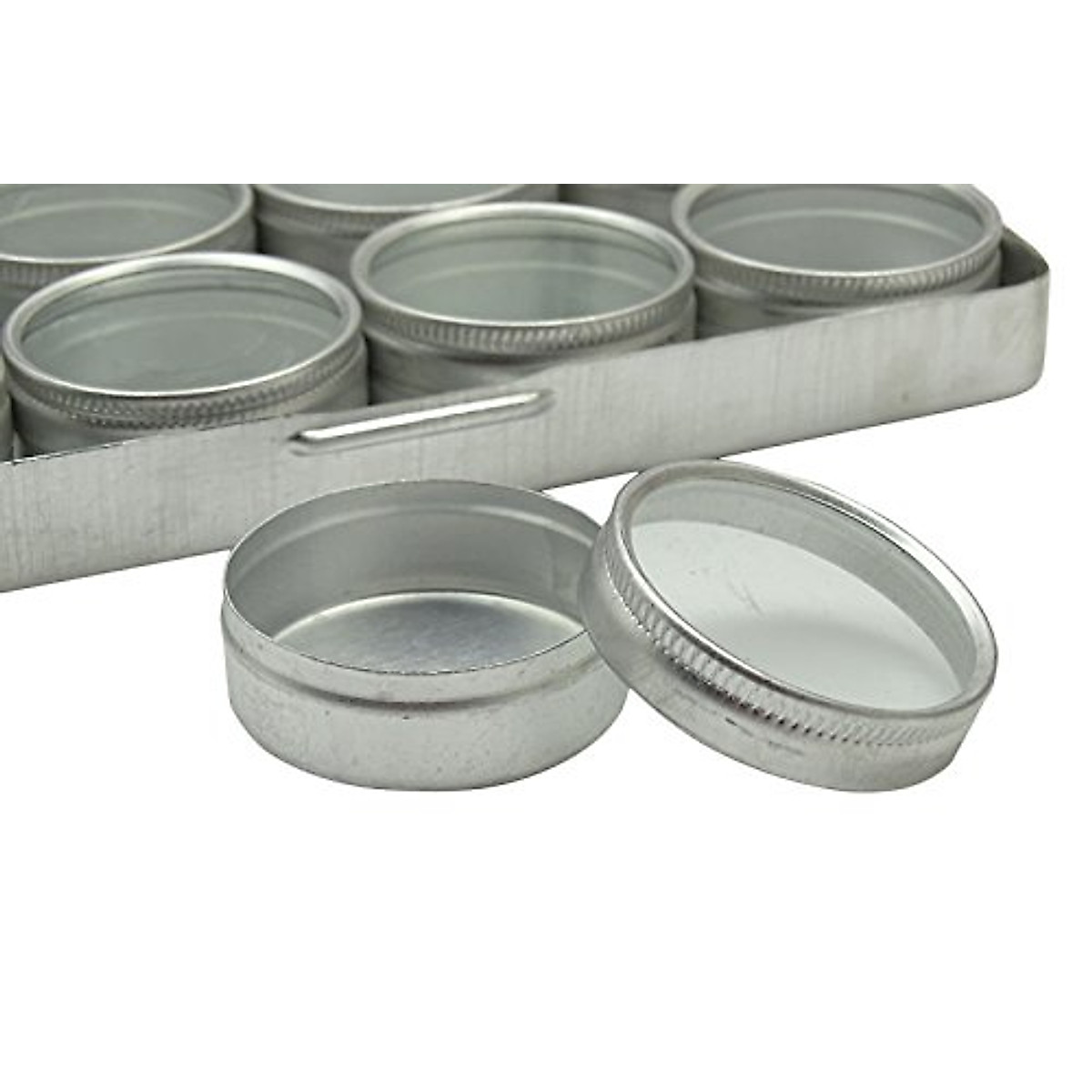 12-Pieces Clear Top Round Aluminum Storage Container Set 1.5" Diameter Mini DIY Favour Boxes