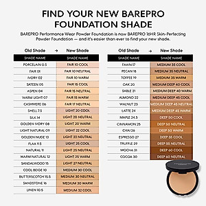 bareMinerals Barepro 16HR Skin-Perfecting Powder Foundation, Matte Pressed Powder Foundation Full Coverage with Plant-Based Squalene, Oil Control, Vegan