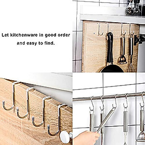 Envibe Shower Door Hooks, Cabinet Hooks, Shower Squeegee Hooks, Towel Hooks for Bathroom Frameless Glass Shower Door (Only for Doors up to 0.78" Thick, Please Measure Before Purchase). 4 Pack, Silver