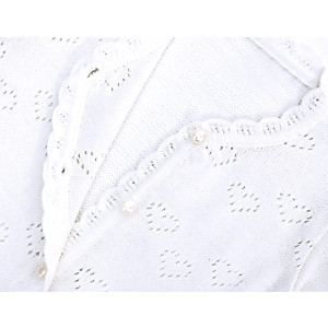 Lilax Baby Girls' Little Hearts Knit Cardigan Sweater 12M White