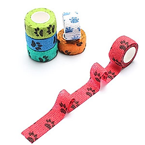 Jegtew Self Adhesive Bandage Wrap, Vet Wrap Cohesive Bandages for Dogs Horses Pet Animals for Wrist Healing Ankle Sprain and Swelling