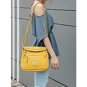 MKF Crossbody Bag for Women, Vegan Leather Messenger Purse – Designer Pocketbook Handbag Shoulder Strap