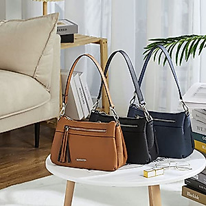 BOSTANTEN Leather Purses for Women Small Shoulder Bag Hobo Crossbody Handbags