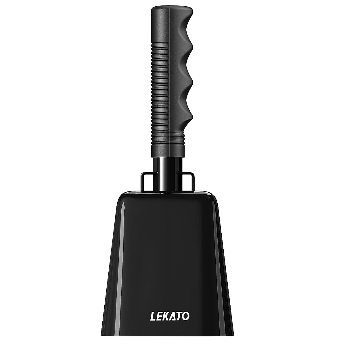 8 Inch Steel Cow Bell with Handle, 2-Pack Noise Makers Cowbell for Sport Events Cheering Hand Bell for Football Games,Party, Concert, Graduations, School, Farm Ranch(Black)