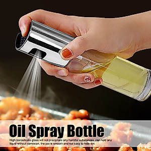 Oil Sprayer for Cooking, Glass Olive Oil Sprayer Mister, Olive Oil Spritzer, Prevenrt Slipping Olive Oil Spray Bottle for Kitchen, Air Fryer, Salad, Baking, Grilling, Rose Gold