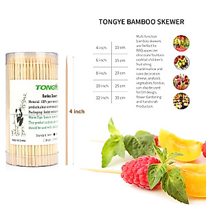 Tongye Banboo Forks 3.5 inch 220 Pcs & Bamboo Skewes 4 inch 200 Pcs