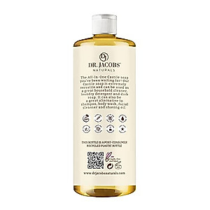 Dr. Jacobs Naturals All-Purpose Castile Cleaner - Natural, sulfate-free, and plant-based formula for safe and effective cleaning of household surfaces, floors and appliances. All-in-one soap (Almond Honey)