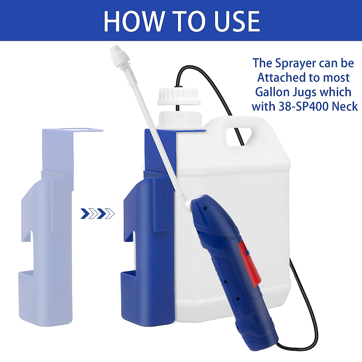 Battery Power Sprayer with Holster Multi-Purpose Foldable Sprayer Easily Attaching to Most Gallon Jugs for Gardening,Lawn and Disinfecting