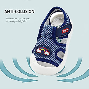 OAISNIT Baby Girls Boys Sandals Summer Water Beach Shoes Lightweight Sneakers Non-Slip Toddler First Walkers(12-18 Months, 2-Blue)