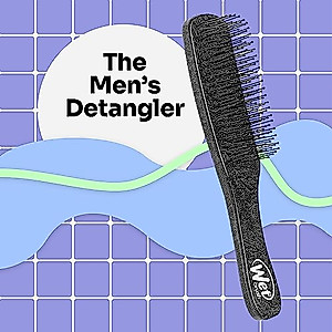 Wet Brush Detangling Hair Brush for Men, Black - Stimulates Scalp & Beard for Fuller Stronger Healthier Hair - Intelliflex Detangler Bristles Promote Hair Growth & Protect from Breakage - Pain-Free