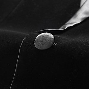 Mens Velvet Blazer Slim Fit Suit Jacket for Men Peaked Lapel One Button Tuxedo Blazer Wedding Prom Dinner Black