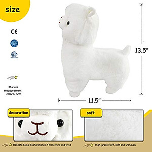 BSTAOFY 13.5'' Light up Alpaca Stuffed Animals LED White Llama Soft Plush Toy with Colorful Night Lights Glow Bedtime Pal Gift for Toddler Kids on Birthday Holiday