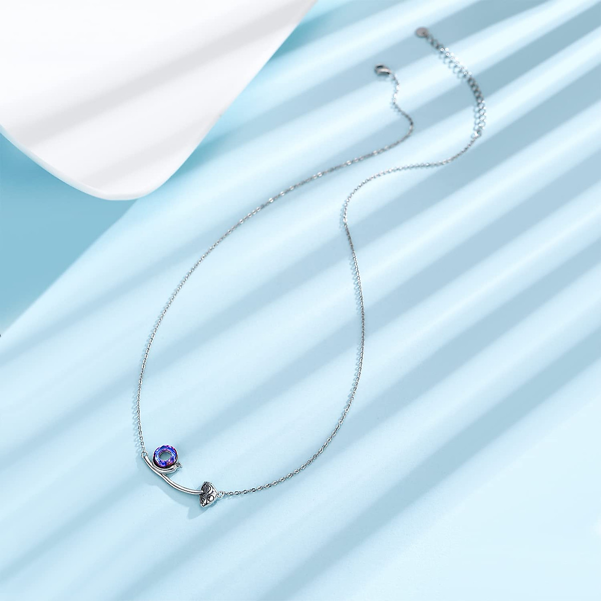 Mushroom Snail Necklace for Women 925 Sterling Silver Crystal Snail Pendant Necklace Nature Animals and Plants Charms for Women Love Lucky Jewelry Gift