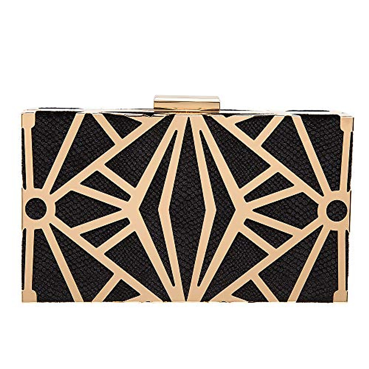 CARIEDO Women Evening Bag Elegant Clutch Purse Exquisite Velvet Metal Hollow out Handbags Prom Wedding Party (black)