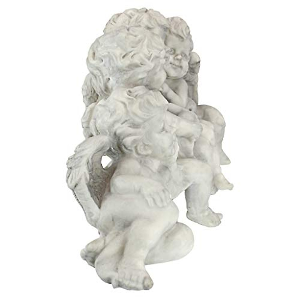 Design Toscano SH380151 Cherub Conclave Shelf Sitting Angel Statue, Antique Stone Finish